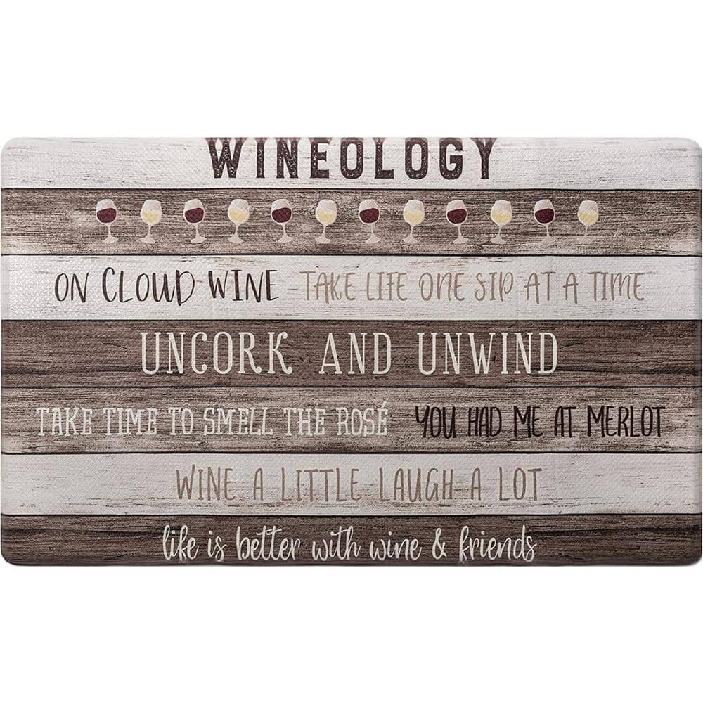 J&V TEXTILES Cloud Comfort Multi-Colored Wineology 36 in. x 20 in ...