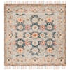 SAFAVIEH Aspen Gray/Navy 5 ft. x 5 ft. Square Border Area Rug APN110A ...