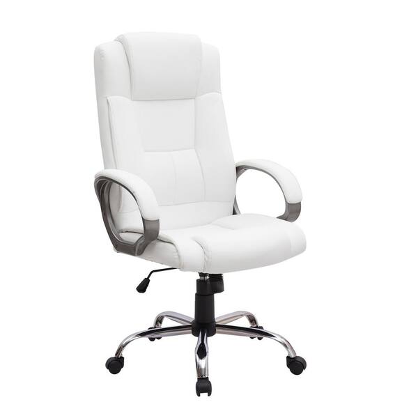 MAYKOOSH White High Back Executive Premium Faux Leather Office Chair ...