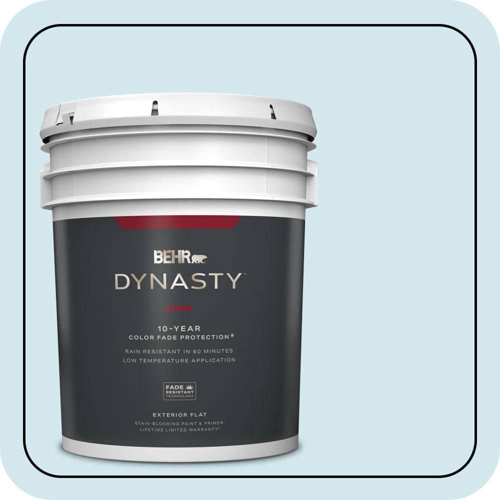 BEHR DYNASTY 5 gal. #520E-1 Coastal Mist Flat Exterior Stain-Blocking ...