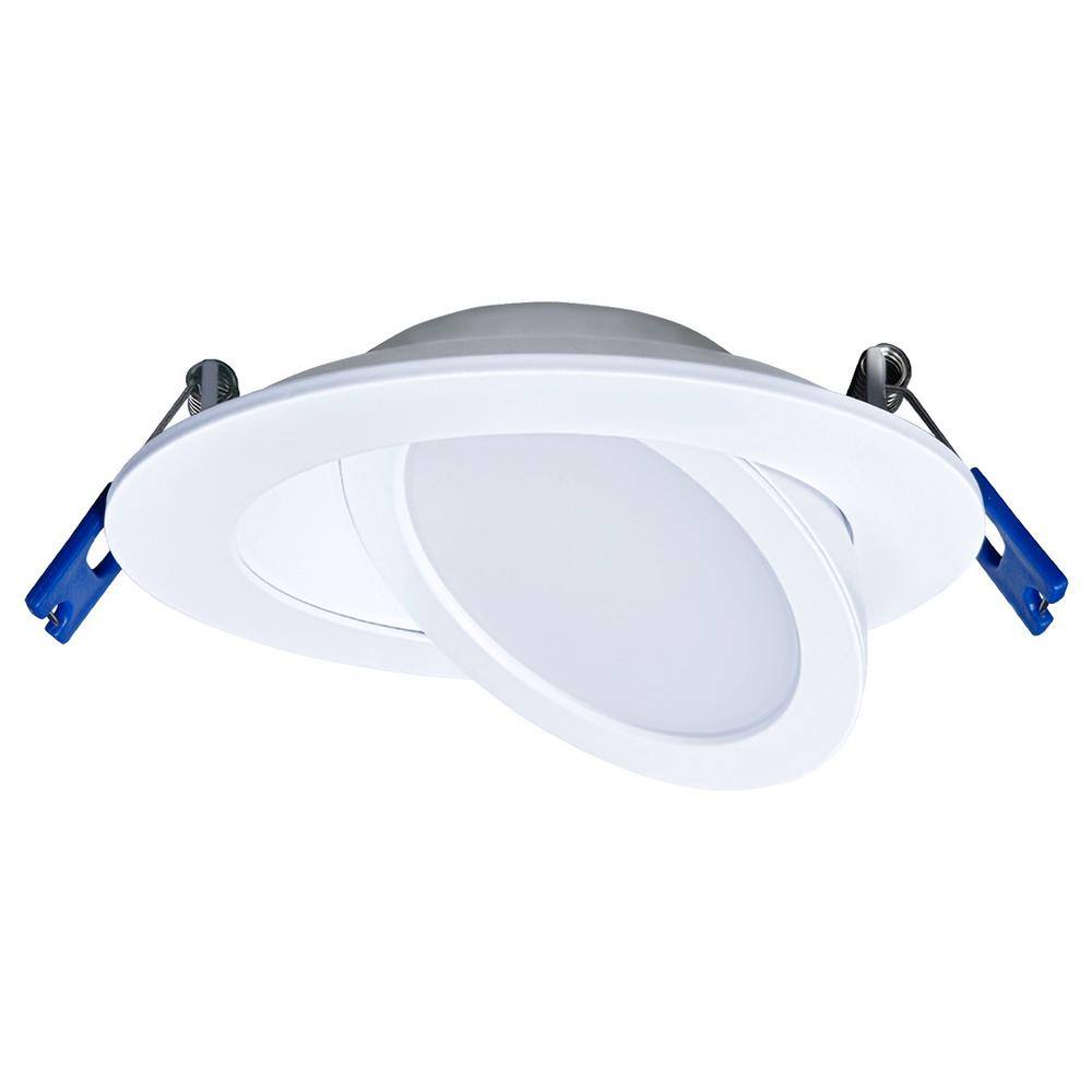 Leviton 4 in. Round Adjustable Slim Integrated LED Recessed Downlight ...