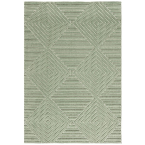 SAFAVIEH Selena 8 ft. x 10 ft. Green Solid Diamond Area Rug SLE684Y-8 ...