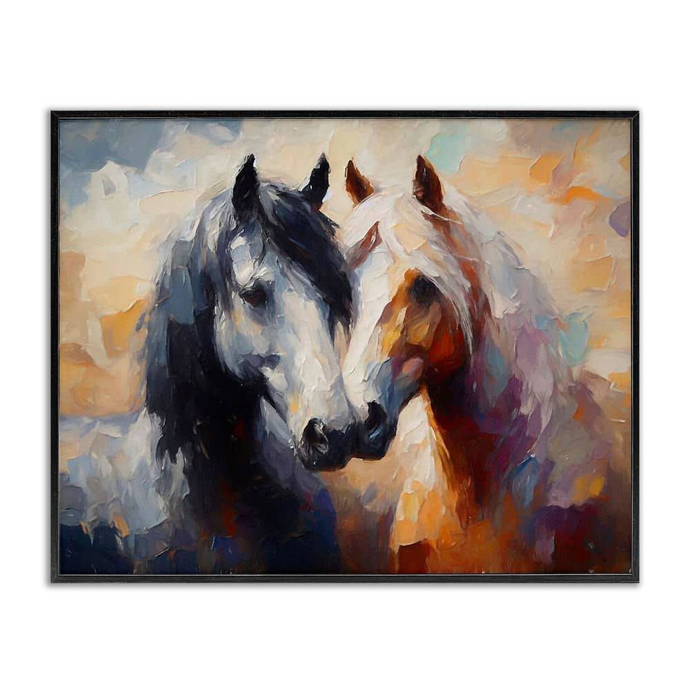 Stupell Industries Hugging Horses Painting by Ramona Murdock Black ...