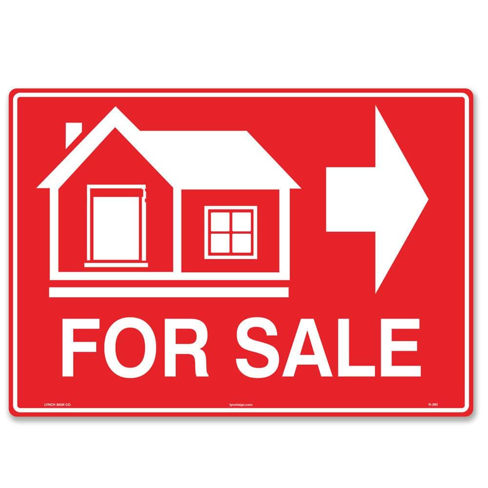 Lynch Sign 14 in. x 10 in. House For Sale Sign (Right Arrow) Printed on ...