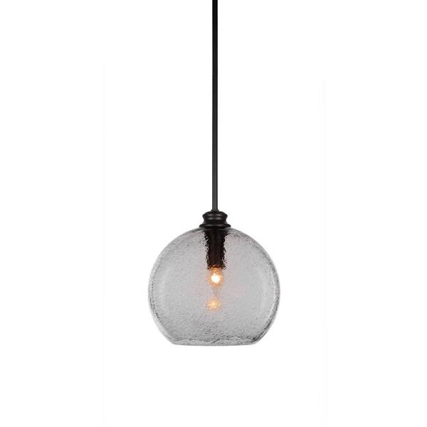 Lighting Theory Langdale 60-Watt 1-Light Matte Black Shaded Mini ...