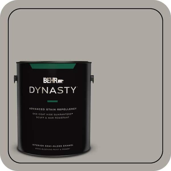 BEHR DYNASTY 1 gal. #N360-3 Still Gray One-Coat Hide Semi-Gloss Enamel ...