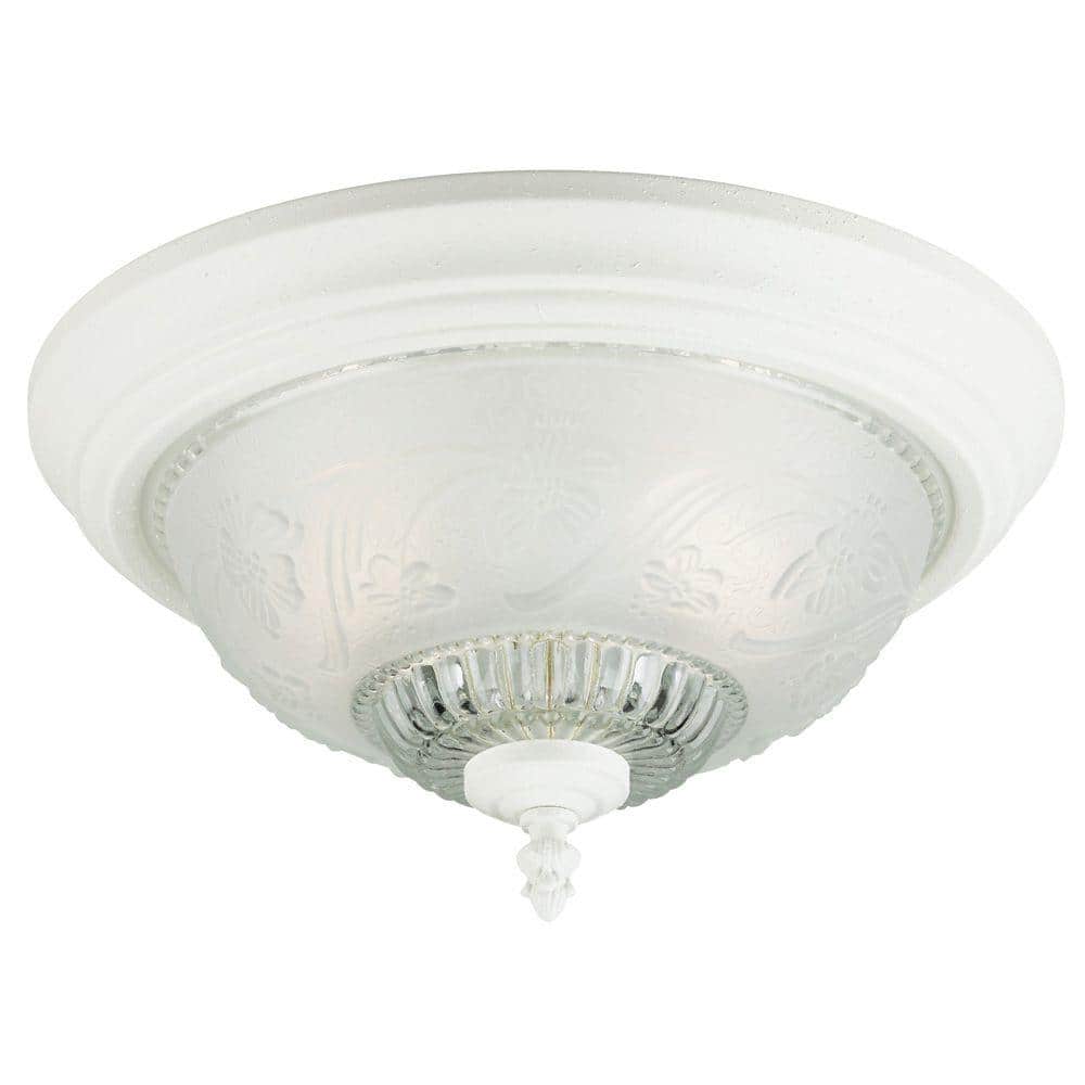 Westinghouse 2-Light Textured White Interior Ceiling Flush Mount with ...