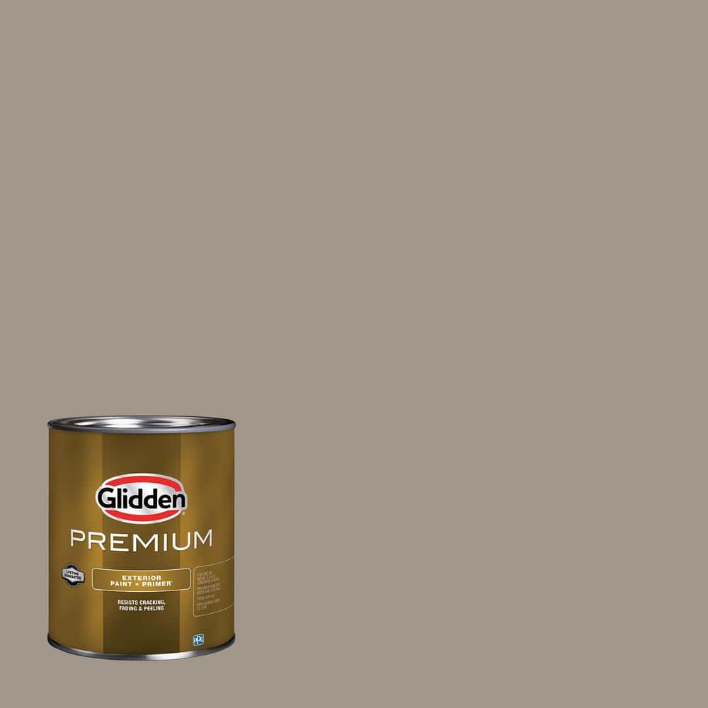 Glidden Premium 1 qt. PPG1000-4 Winter Cocoa Flat Exterior Latex Paint ...