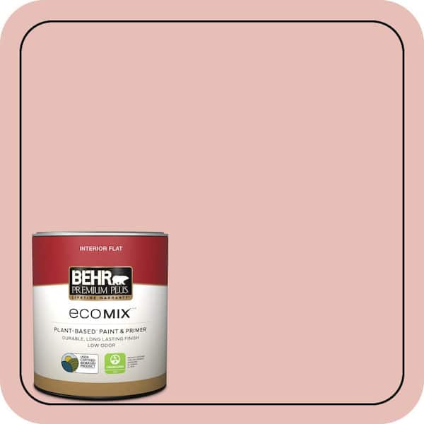 BEHR PREMIUM PLUS 1 qt. #T18-01 Positively Pink Flat EcoMix Plant-Based ...