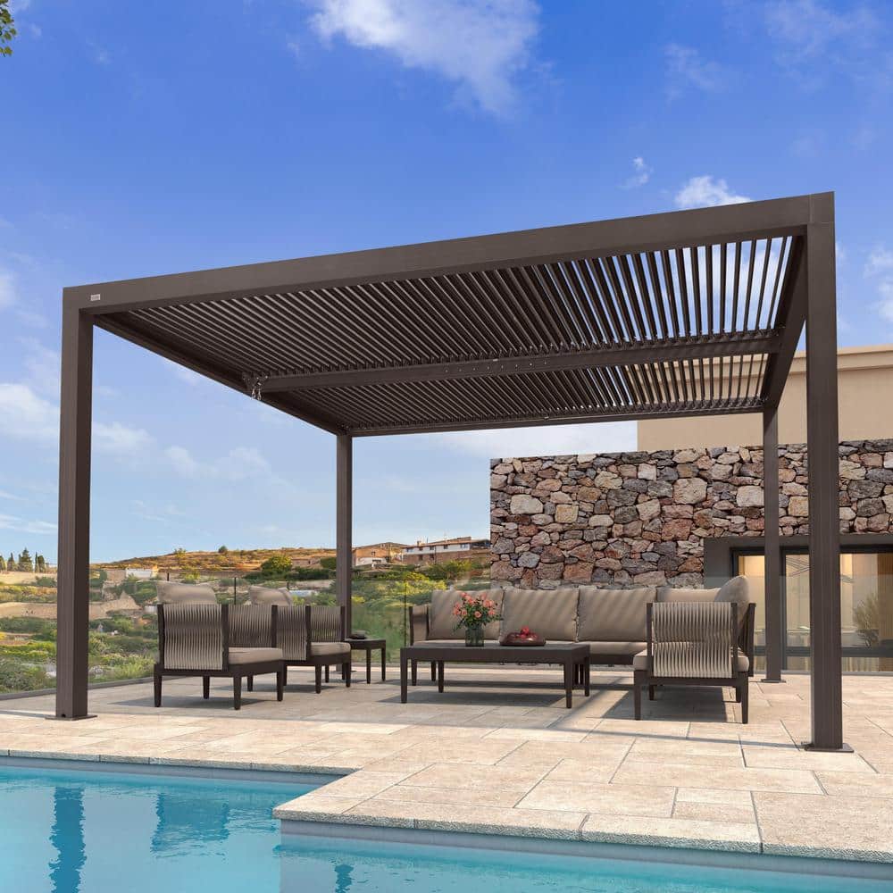 PURPLE LEAF 11 ft. x 13 ft. Bronze Aluminum Frame Outdoor Patio ...