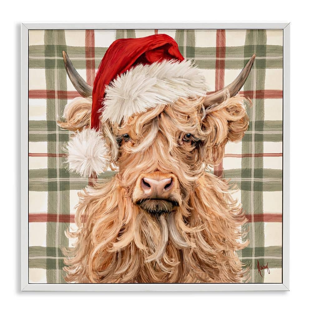 Stupell Industries Holiday Wavy Haired Cattle by Ashley Bradley 1-Piece ...