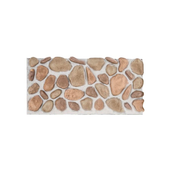 FUFU&GAGA 47 in. W x 23 in. L Black-Gray B2 Fire Rated Faux Stone ...