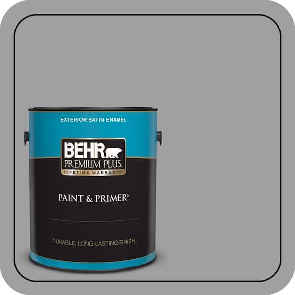 BEHR PREMIUM PLUS 1 gal. #PPU26-06 Elemental Gray Satin Enamel Exterior ...