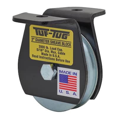 TUF-TUG Rope Hoist Block and Tackle, 700 lbs. Pull Capacity, 4:1 ...