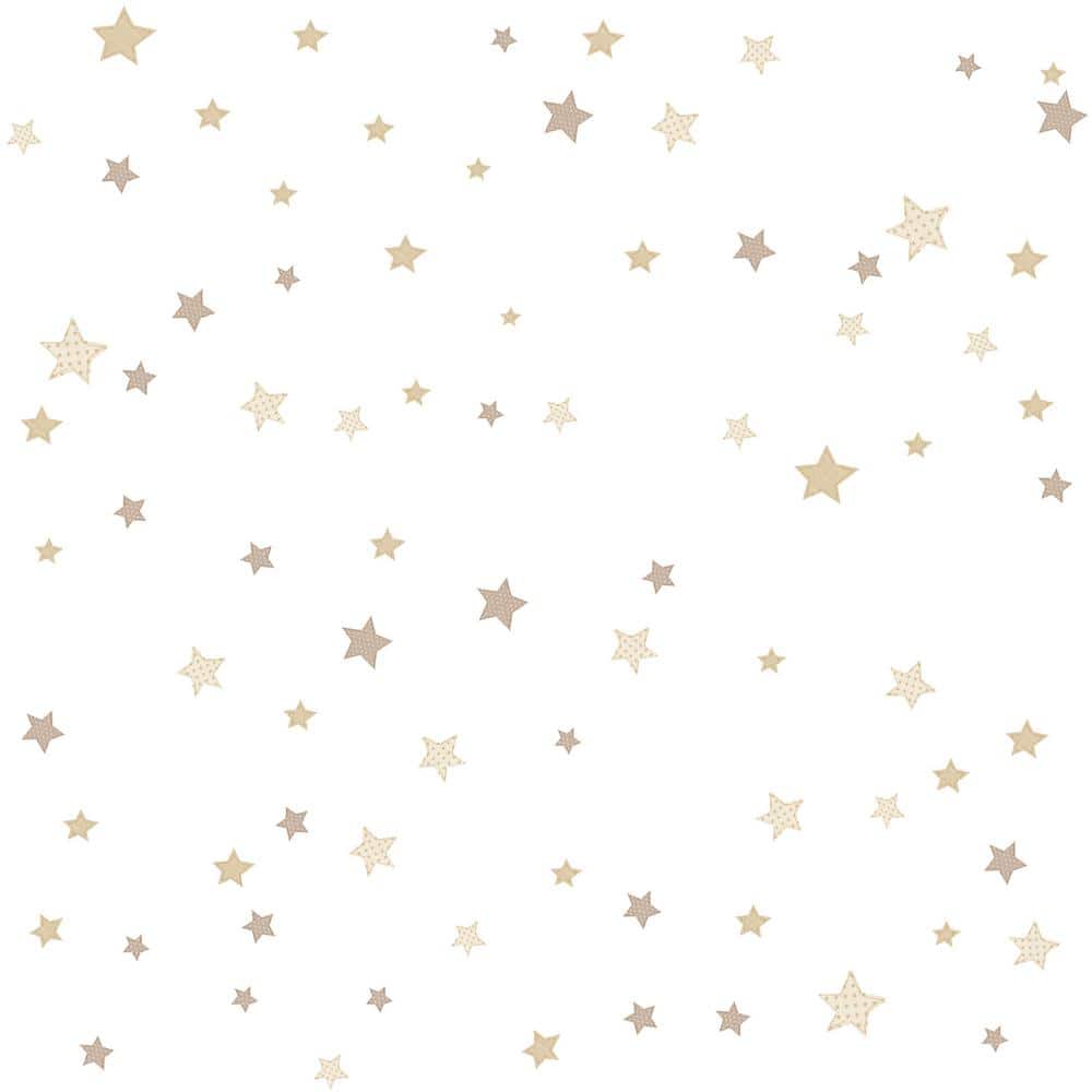 Little Explorers 2 Beige Stars Matte Finish Non-Pasted Non-Woven ...