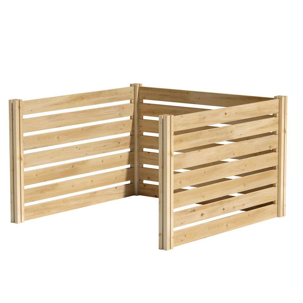 Buy 309.17 Gal. Stationary Composter 3-Sided Cedar Wood Stationary ...