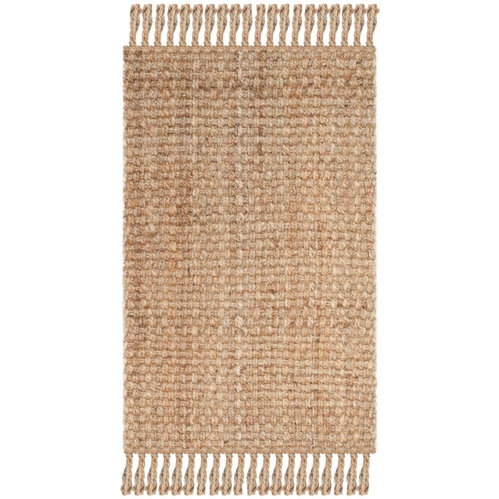SAFAVIEH Natural Fiber Beige Doormat 3 ft. x 5 ft. Solid Area Rug ...