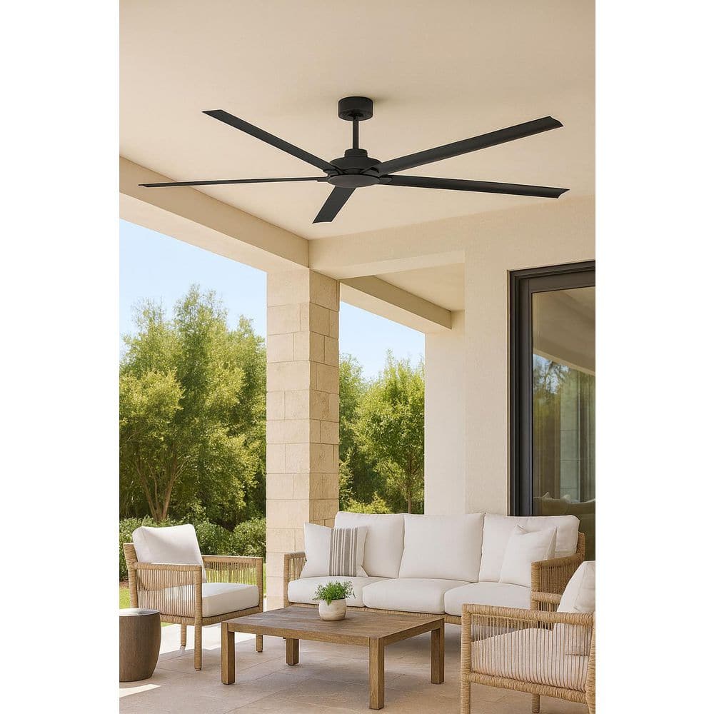 HINKLEY Vento 60.0 in. Indoor/Outdoor Matte Black Ceiling Fan with ...