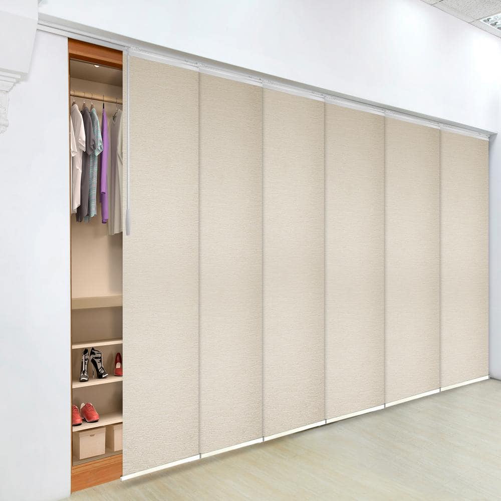 EMOH Macrame 70 in. - 130 in. W x 116 in. L Adjustable 6- Panel White ...