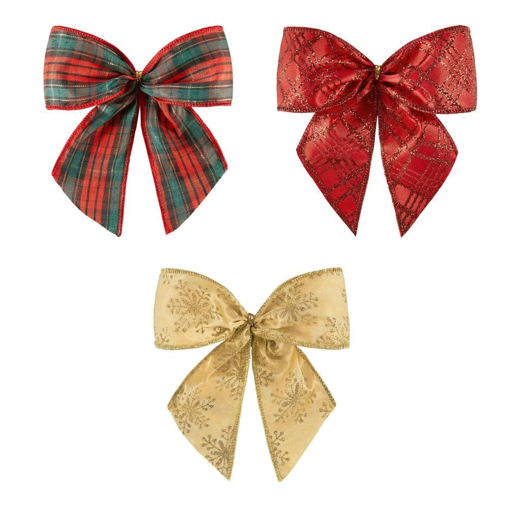 Home Accents Holiday 12 in Assorted Mini Bows 6-Pack 21CC85300 - The ...