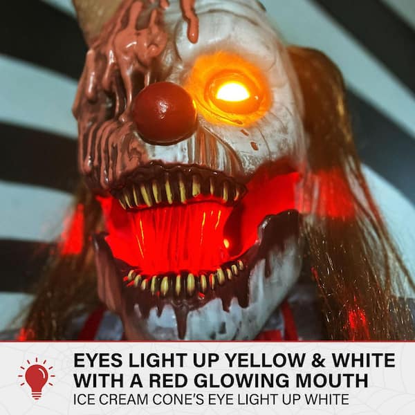 Haunted Hill Farm 6.9 ft. Life-Size Motion-Sensor I Scream Clown ...