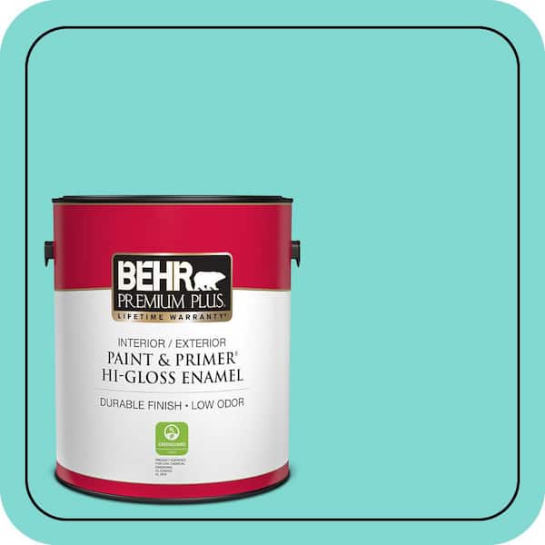 BEHR PREMIUM PLUS 1 gal. #MQ4-22 Key Largo Hi-Gloss Enamel Interior ...