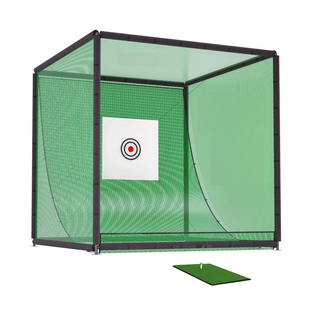 Thanaddo 10 ft. x 10 ft. x 10 ft. Updated Golf Hitting Cage with Frame ...