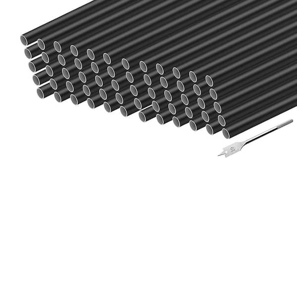 Afoxsos 36 in. H x 0.75 in. W Black Aluminum Stair Railing Kit 60-Pack ...