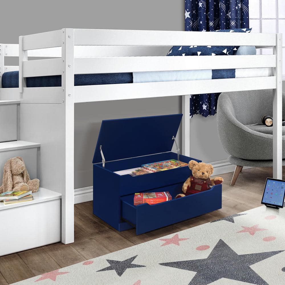 Signature Home SignatureHome Chelsea Blue Finish Storage Bench Toy ...
