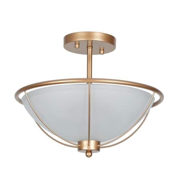 Zevni Morwenna Modern Farmhouse 13 in. 3-Light Dark Gold Ceiling Light ...