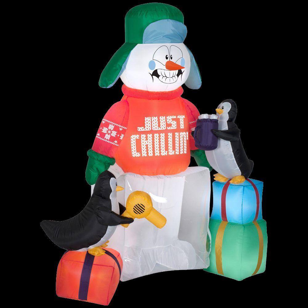 Gemmy 5.5 ft. Animated Inflatable Shaking Snowman 89983 - The Home Depot