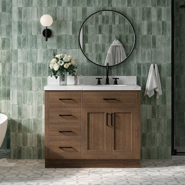 Reviews for ARIEL Hepburn 42 in. Single Sink Freestanding Bathroom ...