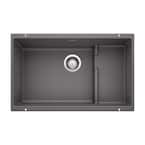 Blanco PRECIS Coal Black Granite Composite 29.75 in. 50/50 Double Bowl ...