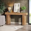 BYBLIGHT Turrella 63 in. W Light Brown Wood Console Table, Rectangle ...