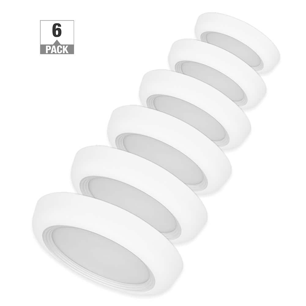 Commercial Electric 6-Pack 6 in. LED Flush Mount Ceiling Light Fixture ...