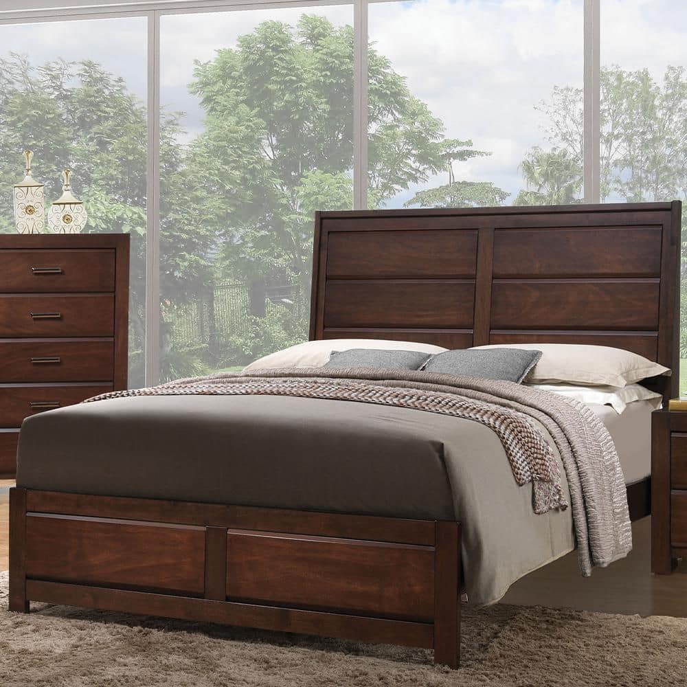 Acme Furniture Oberreit Brown Wood Frame King Platform Bed 25787EK ...