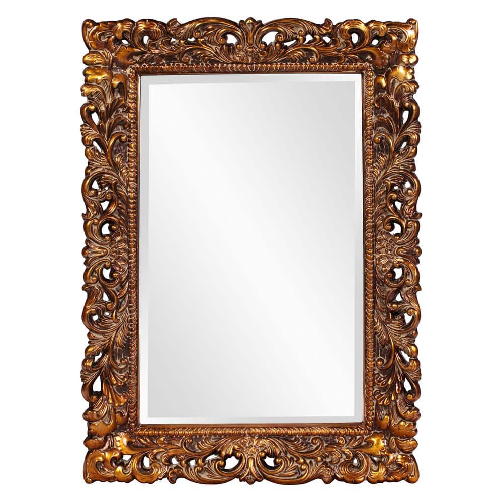 Marley Forrest Large Rectangle Antique Gold Leaf Beveled Glass Classic ...