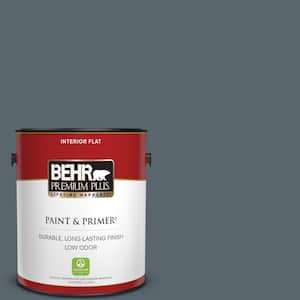 BEHR ULTRA 1 qt. #N470-6 Whale Gray Extra Durable Satin Enamel Interior ...