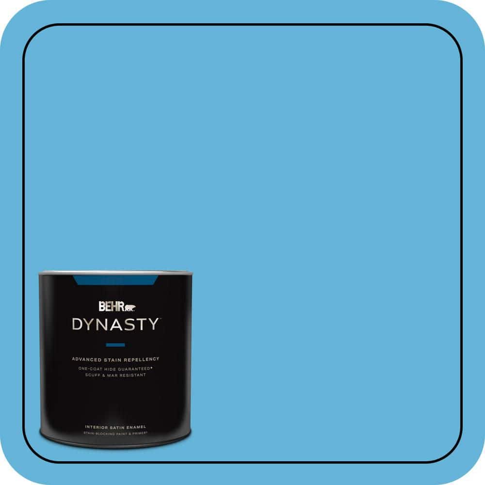 BEHR DYNASTY 1 qt. #540B-5 Riviera Blue Satin Enamel Interior Stain ...
