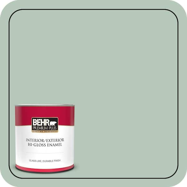 BEHR PREMIUM PLUS 1 qt. #S410-3 Ponds Edge Hi-Gloss Enamel Interior ...