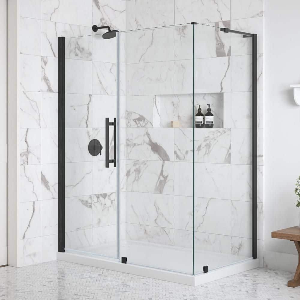 OVE Decors Breeze Pivot 60 in. W x 36 in. L x 72 in. H Corner Shower ...