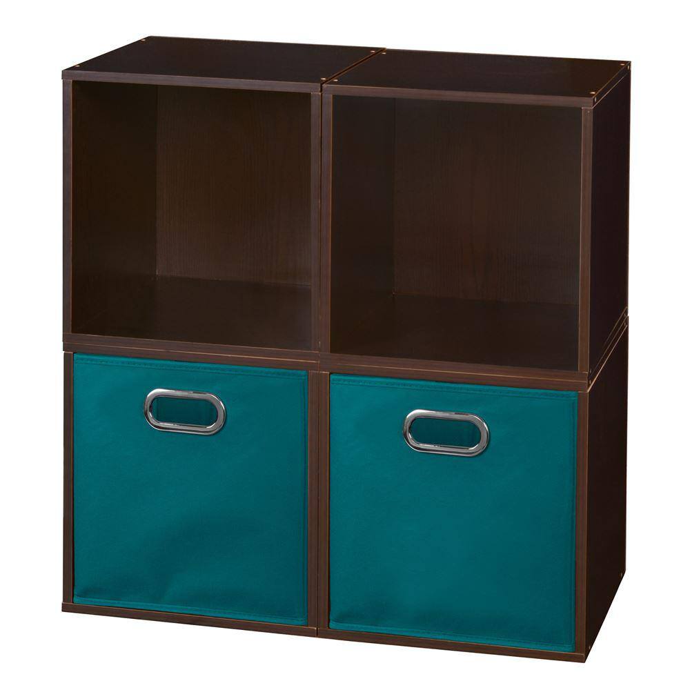 Regency 26 in. H x 26 in. W x 13 in. D Teal Wood 6-Cube Organizer ...