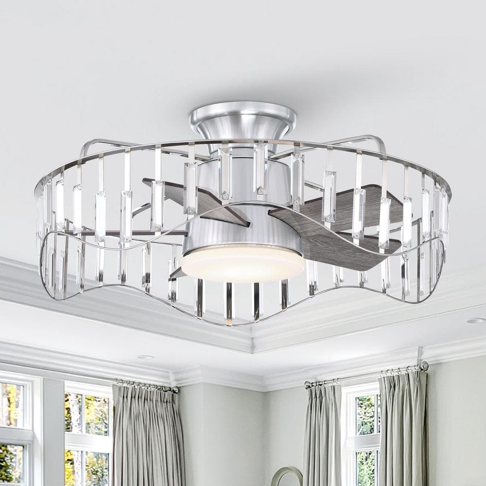 matrix decor 27 in. Indoor Integrated LED Brushed Nickel Low Profile ...