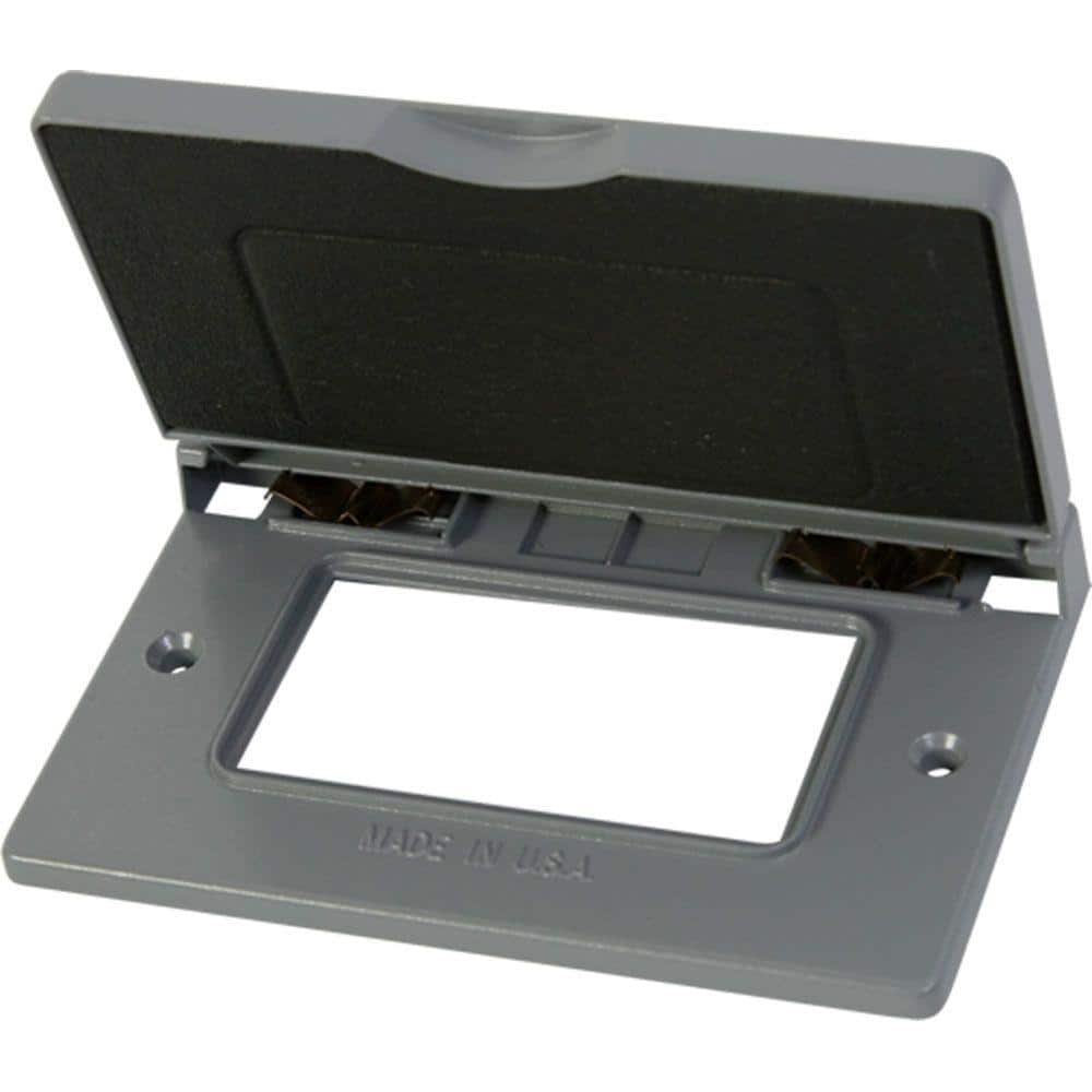 Greenfield Weatherproof Electrical GFCI Outlet Cover Horizontal - Gray ...