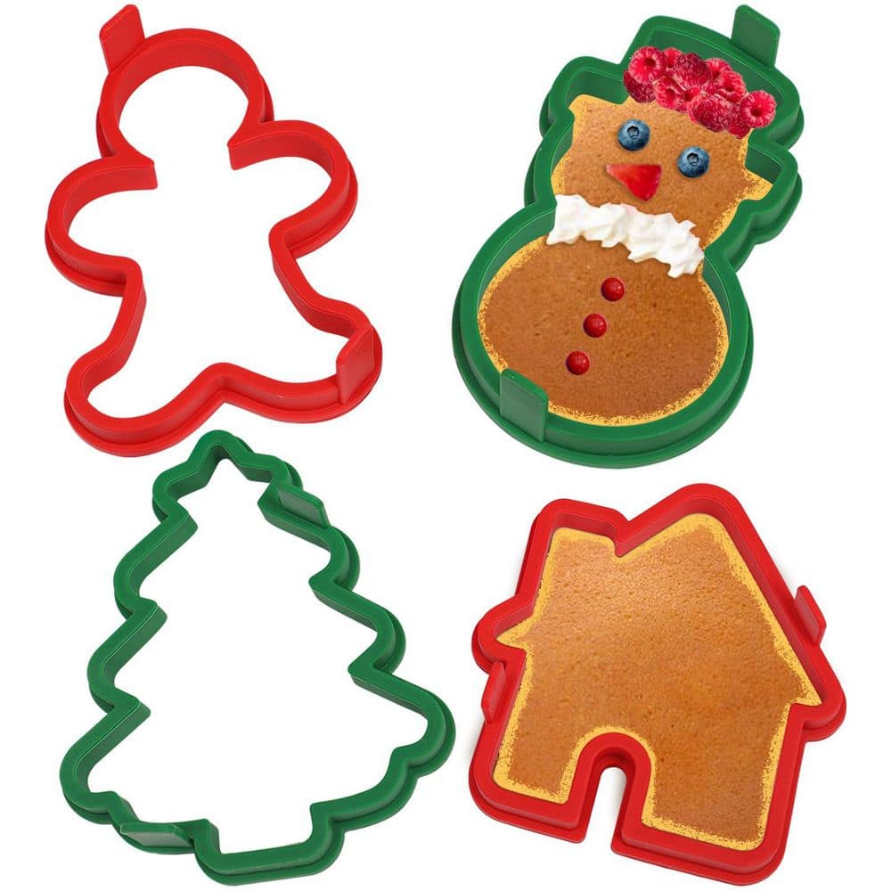 Wudkey 4-Piece Nonstick Silicone Pancake Molds Set for Snowman ...