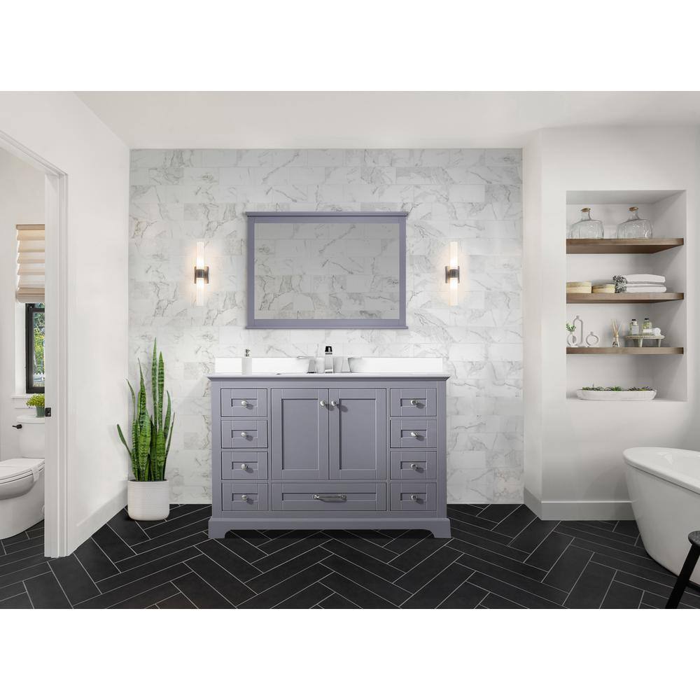 Lexora Dukes 48 in. W x 22 in. D Dark Grey Single Bath Vanity, Cultured ...