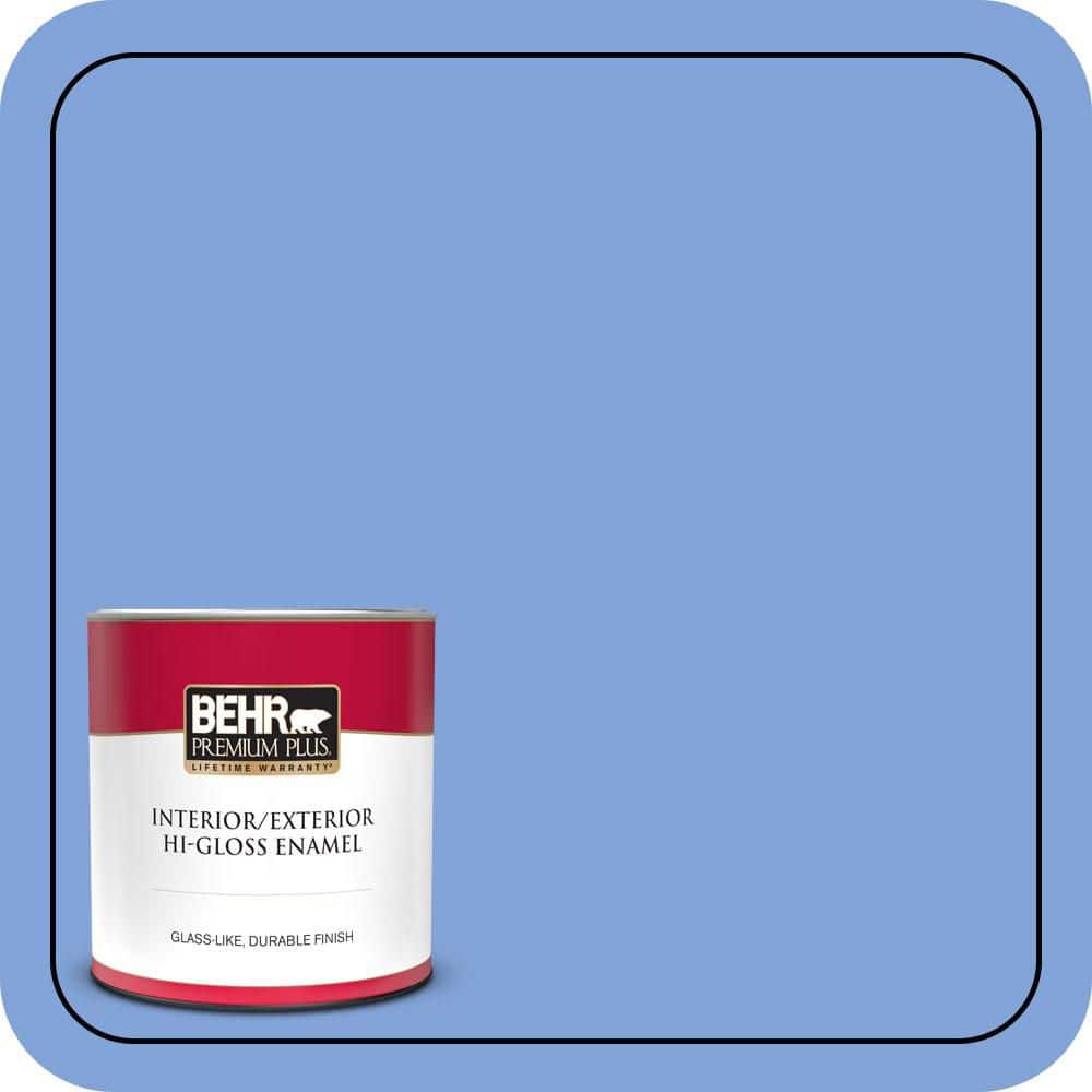 BEHR PREMIUM PLUS 1 qt. #P530-4 Periwinkle Hi-Gloss Enamel Interior ...