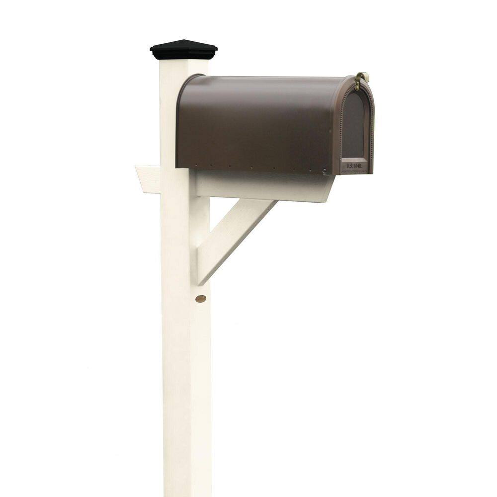 Highwood Hazleton Recycled Plastic Mailbox Post, Weathered Acorn AD ...