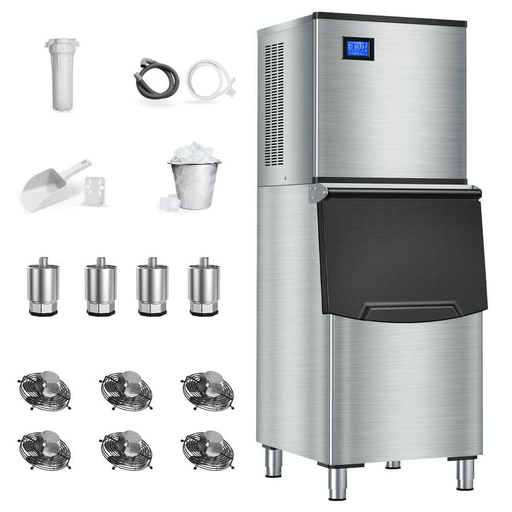 TITTLA 23 in. 550 lbs./24H Split Commercial Ice Maker w/ 6-Exhaust Fans ...