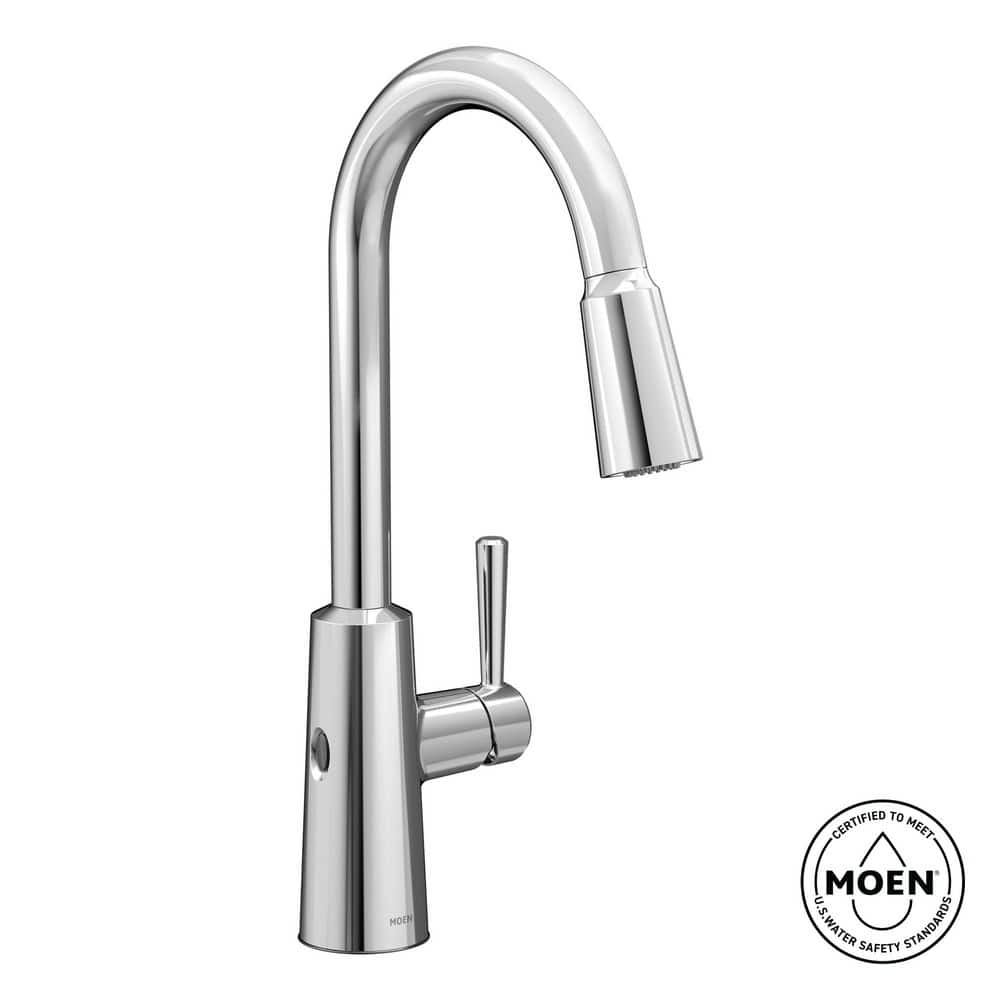 MOEN Riley Touchless Single Handle Pull-Down Sprayer Kitchen Faucet in ...